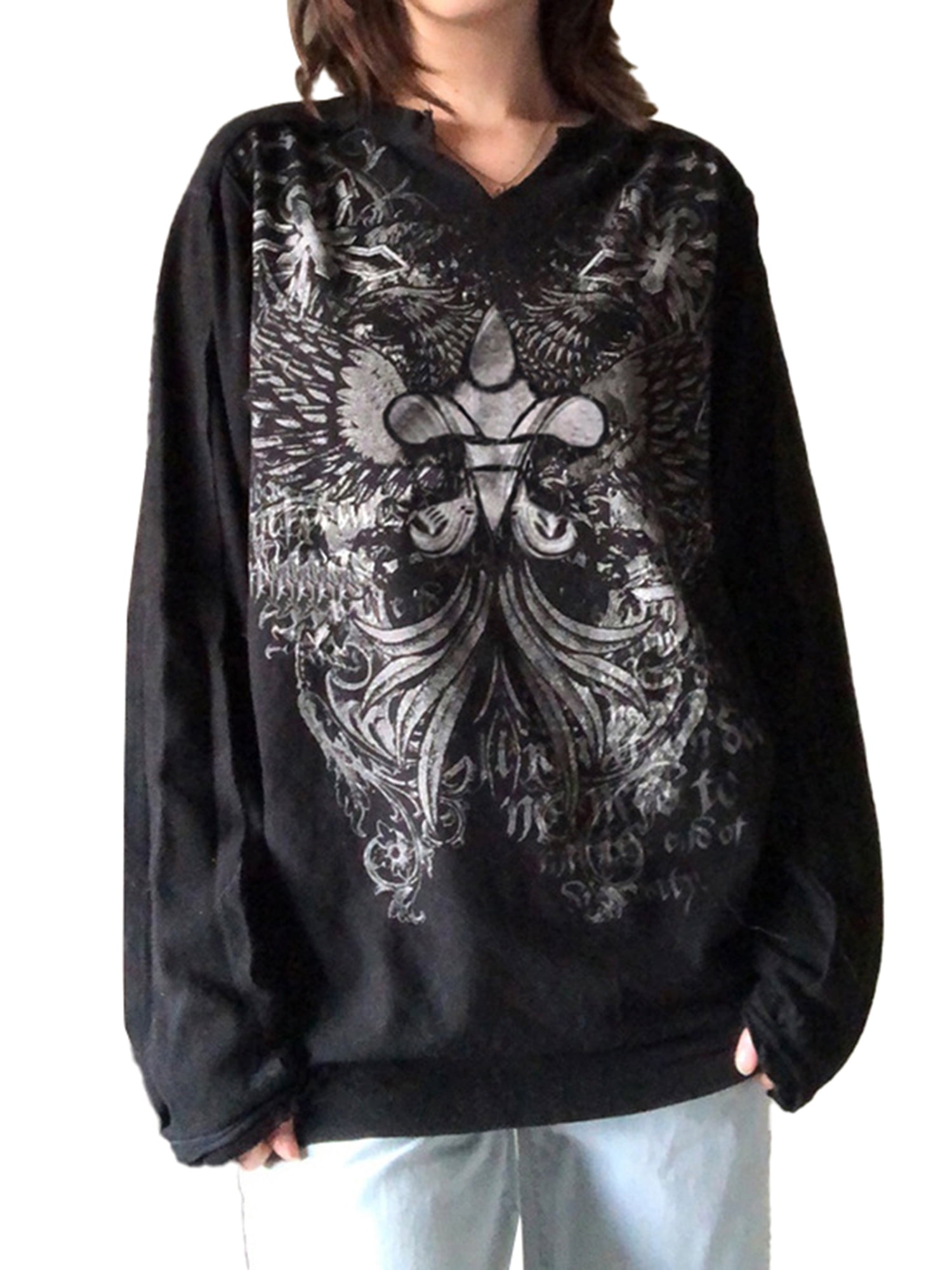 Women Y2k Fairy Grunge Top Shirt Long Sleeve Vintage Women Y2k Fairy Grunge Top Shirt Long Sleeve Vintage