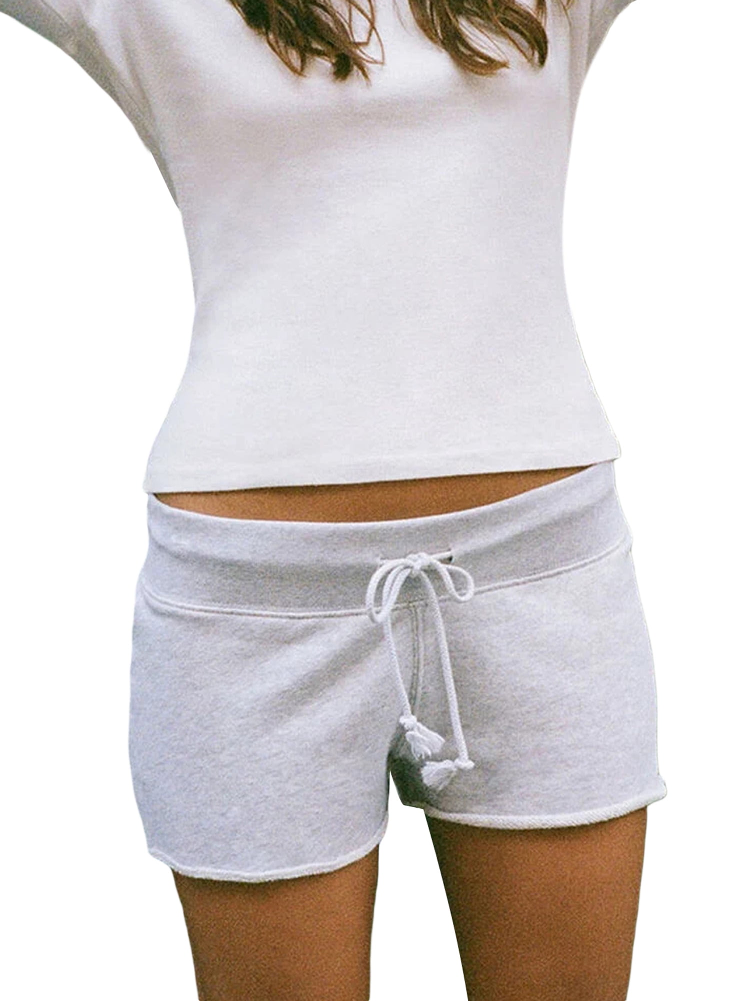 Women Y2k Sports Shorts Low Rise Drawstring Waist Jogger Shorts Casual ...