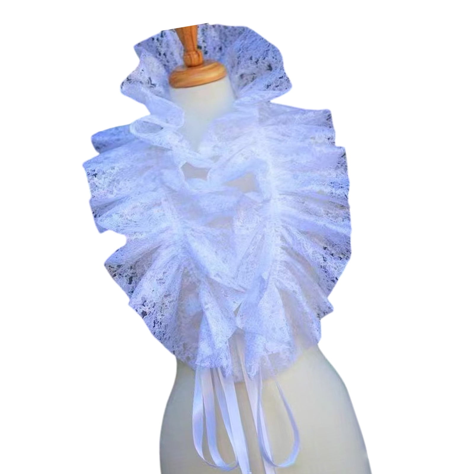 Women and Men Vintage Ruffled Shrug Shawl Detachable Faux Collar ...