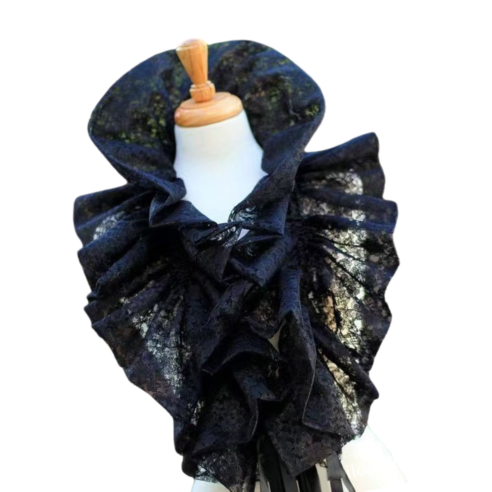 Women and Men Vintage Ruffled Shrug Shawl Detachable Faux Collar ...