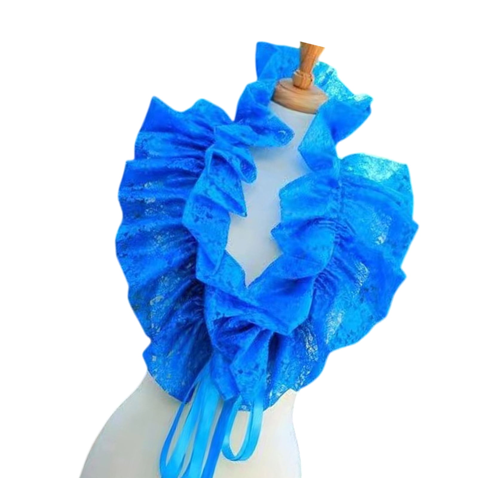 Women and Men Vintage Ruffled Shrug Shawl Detachable Faux Collar ...