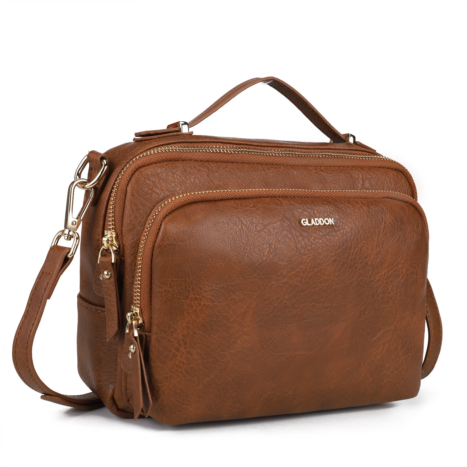 Women crossbody bag,shoulder bag with two zipper compartments and one ...