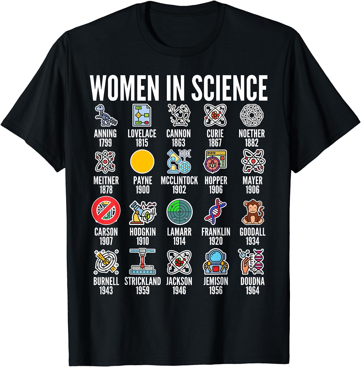 Women in Science T-Shirt Black 4X-Large - Walmart.com