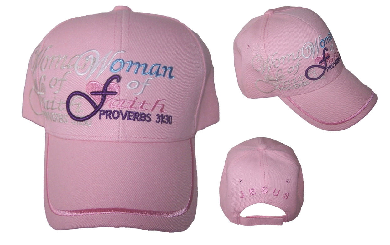Women of Faith Christian Catholic Baseball Caps Hats Embroidered - Pink ...