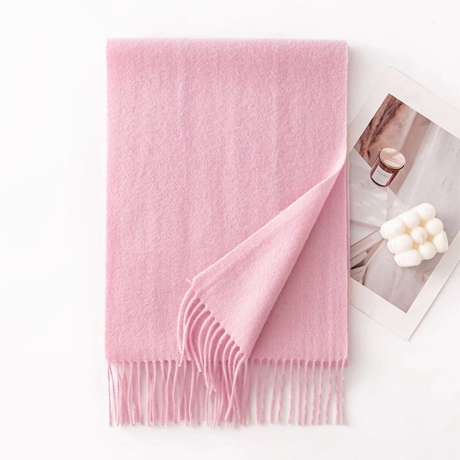 Women‘s 100% Wool Scarf, Lightweight Solid Color Winter Scarf with ...