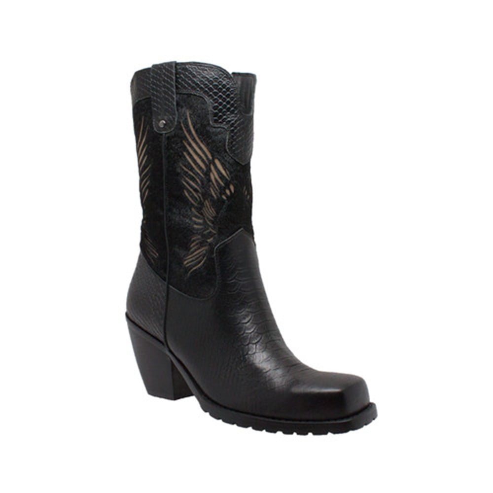 Women's 11" Laser Eagle Boot Black - Walmart.com