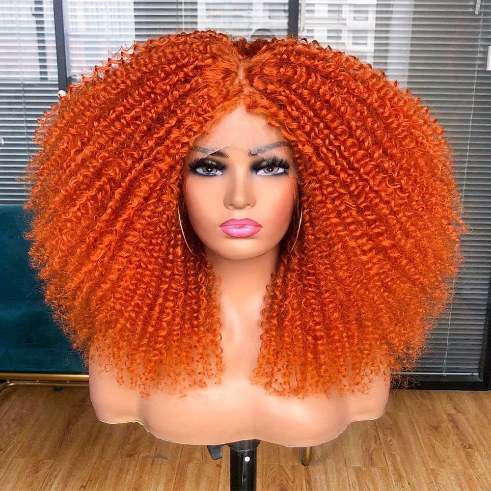 Women's 16 Inch Curly Synthetic Lace Hair Wigs - Natural Center Parted ...