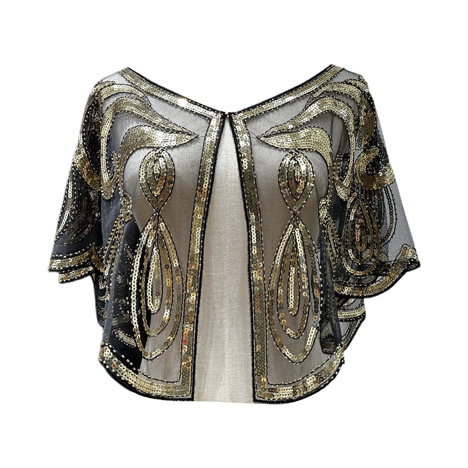 Women's 1920s Flapper Shawl Sequin Beaded Shawls And Wraps For Evening ...