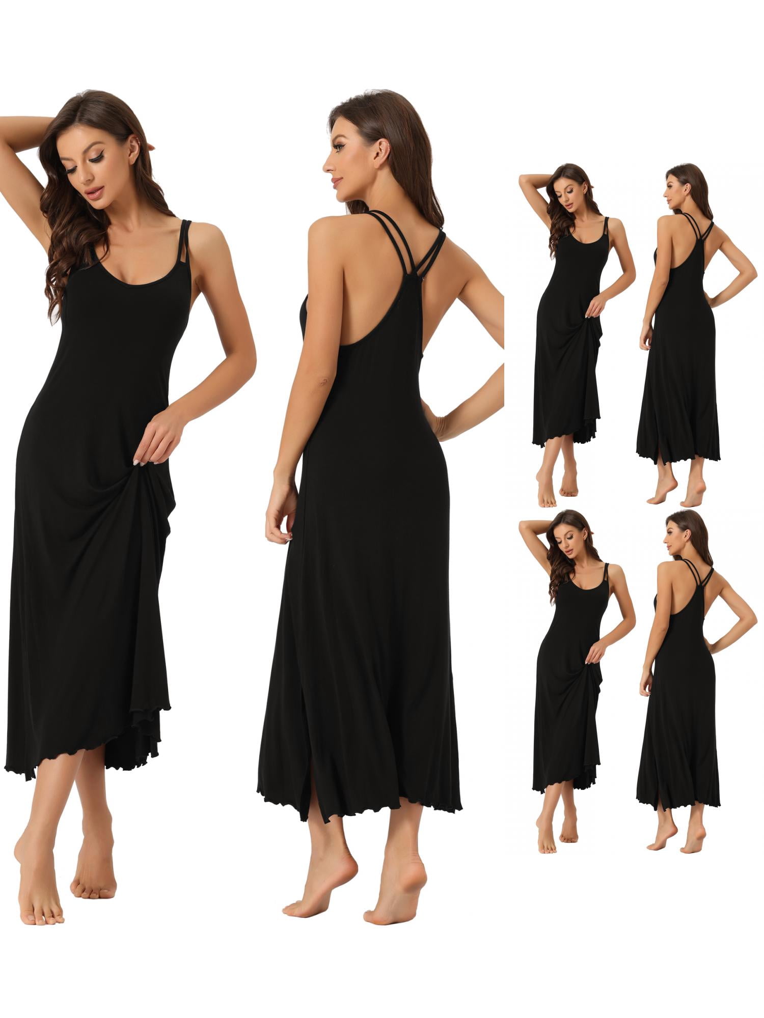 Women's 2-Pack Lingerie Nighties Pajama Dress Loungewear Racerback Full ...