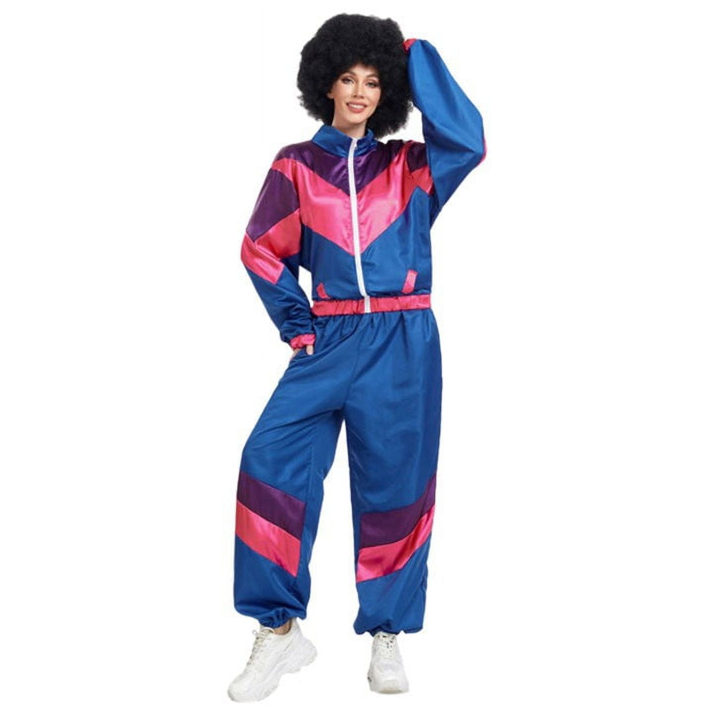 Women's 2 Piece Casual Outfits Tracksuit Retro Trendy Windbreaker Disco ...