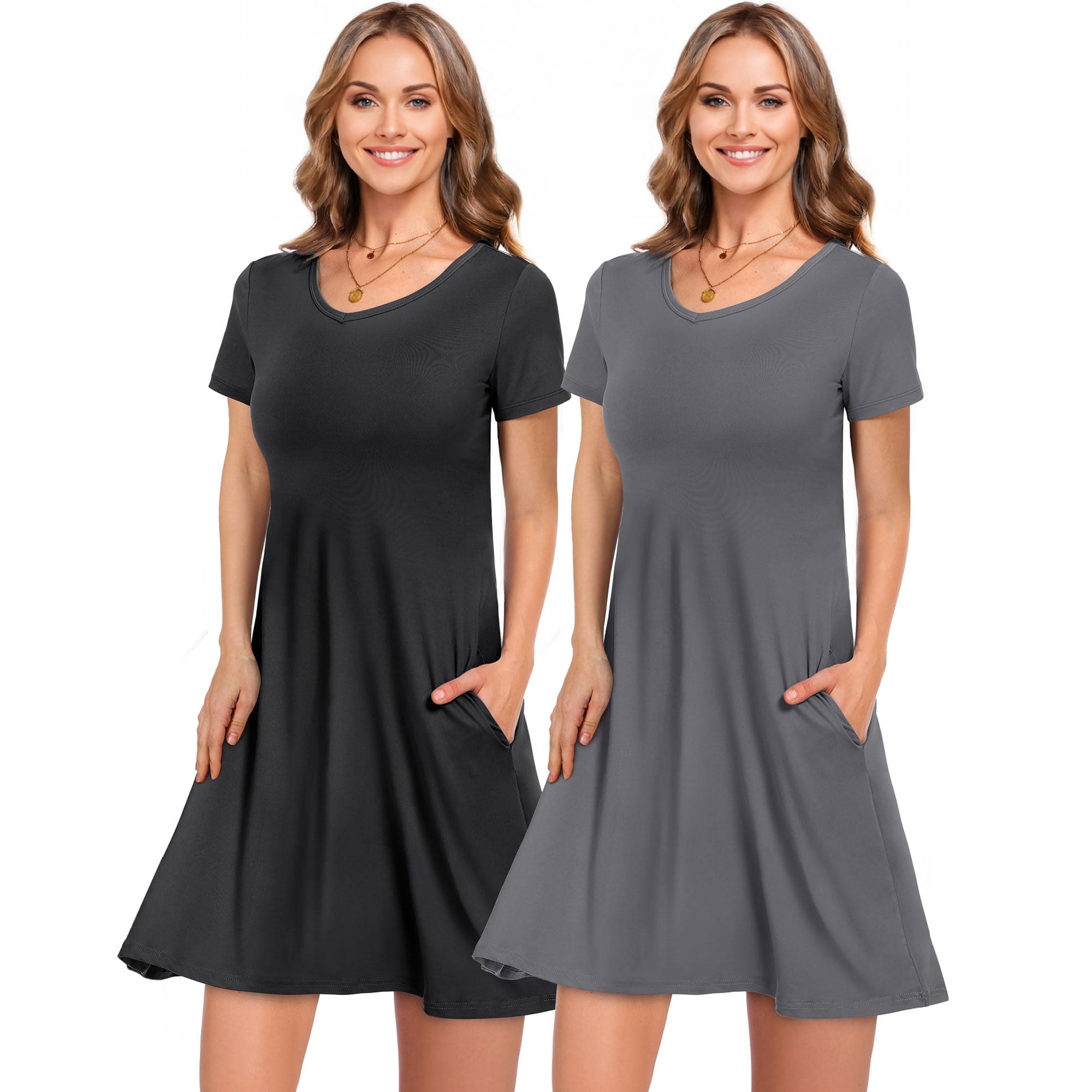 Women's 2-Piece Dress Set - Elegant Floral Print Sundress & Matching ...