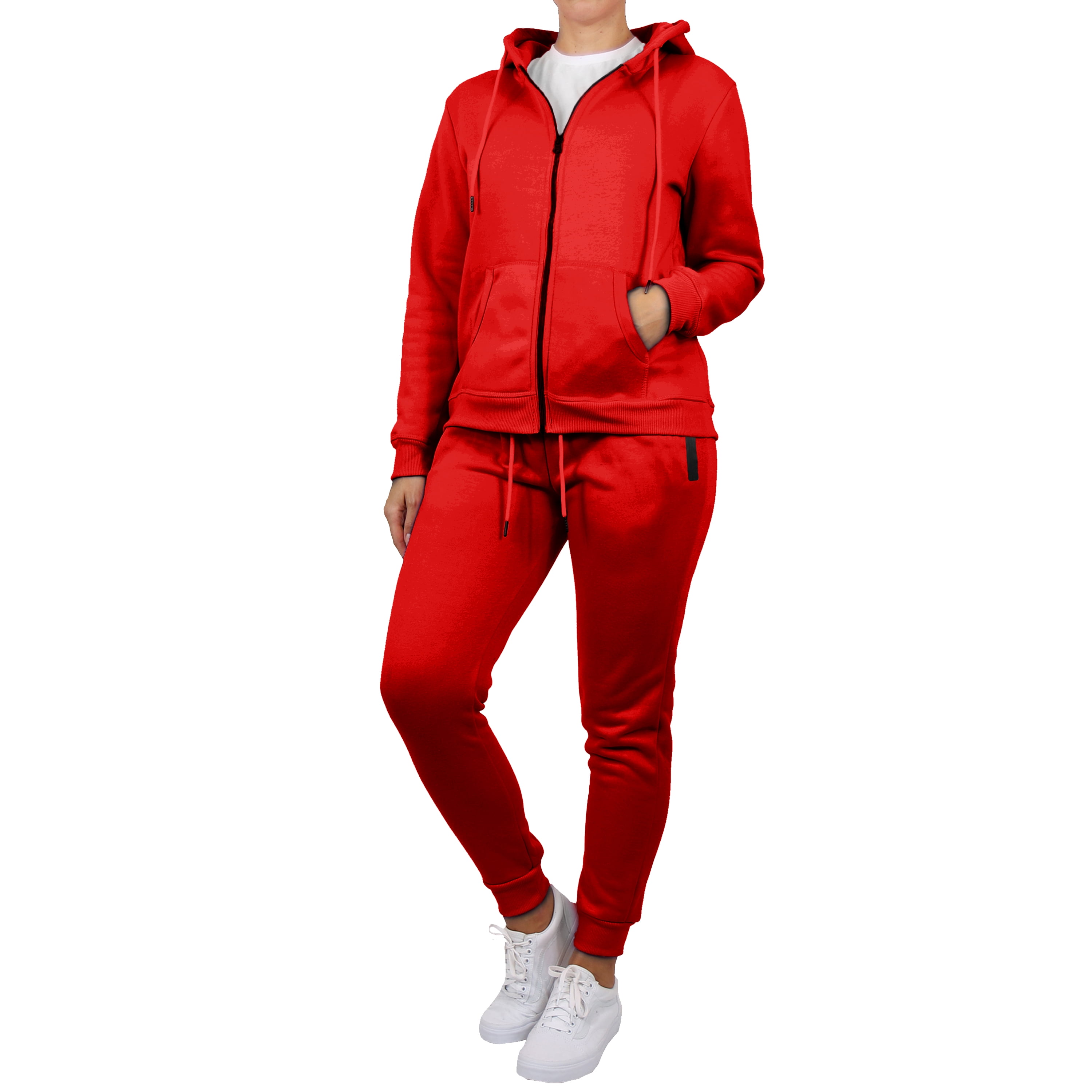 Women's 2-Piece Fleece-Lined Full Zip Hoodie & Jogger Set - Walmart.com