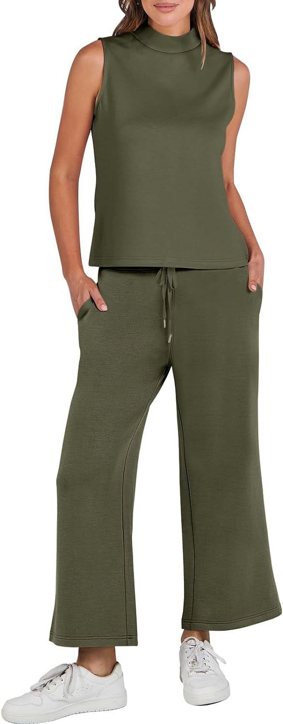 Women's 2 Piece Outfits 2024 Summer Matching Lounge Sets Sleeveless ...