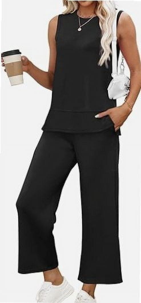 Women's 2 Piece Outfits Summer Travel Tracksuit Loose Wide Leg ...