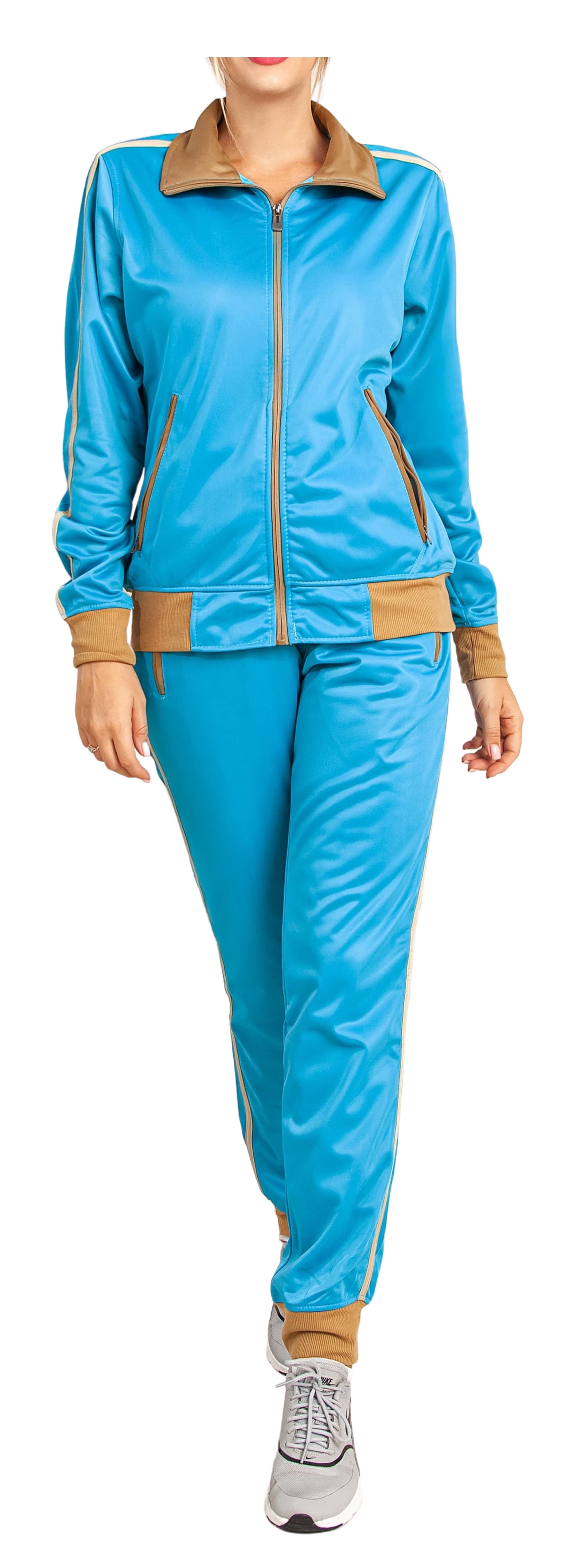 Women's 2-Piece Sunshine Jogger Tracksuit Track Jacket and Track Pants ...