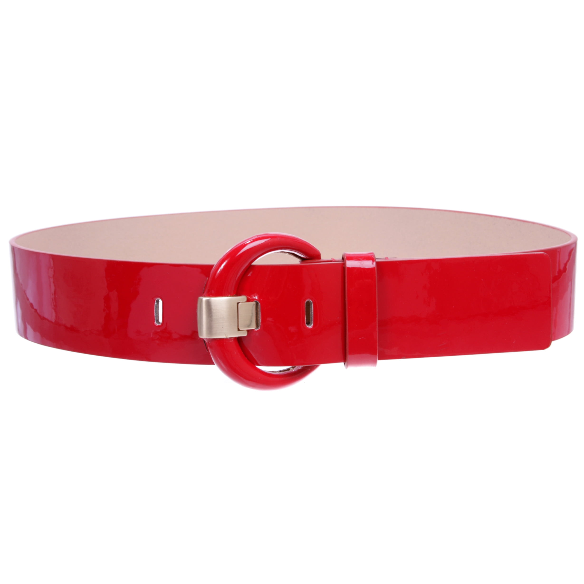 Women's 2" Wide High Waist Patent Leather Fashion Round Belt - Walmart.com