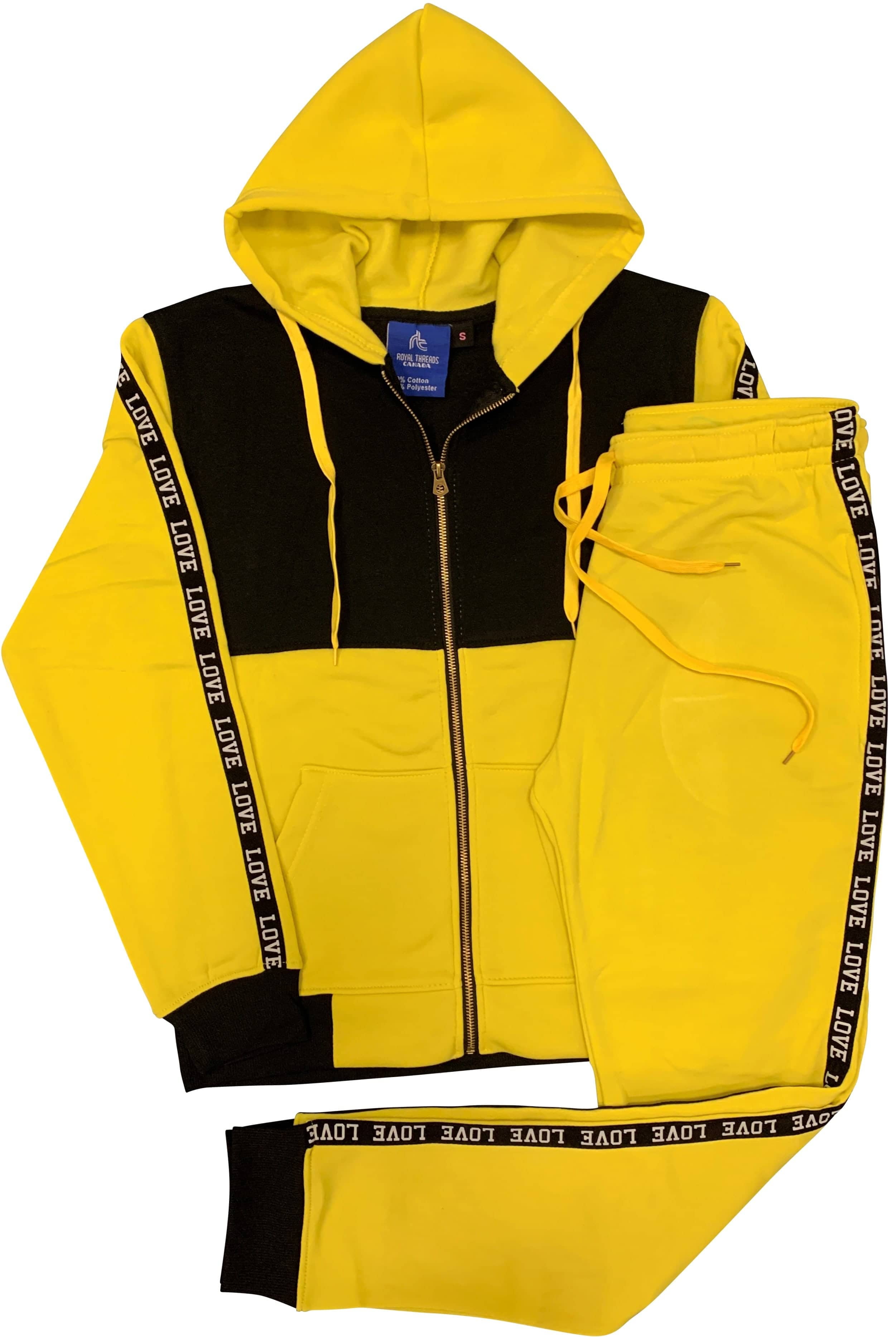 Women's 2-piece Fleece Sweatsuit Love Stripe sweat jacket & Jogger ...