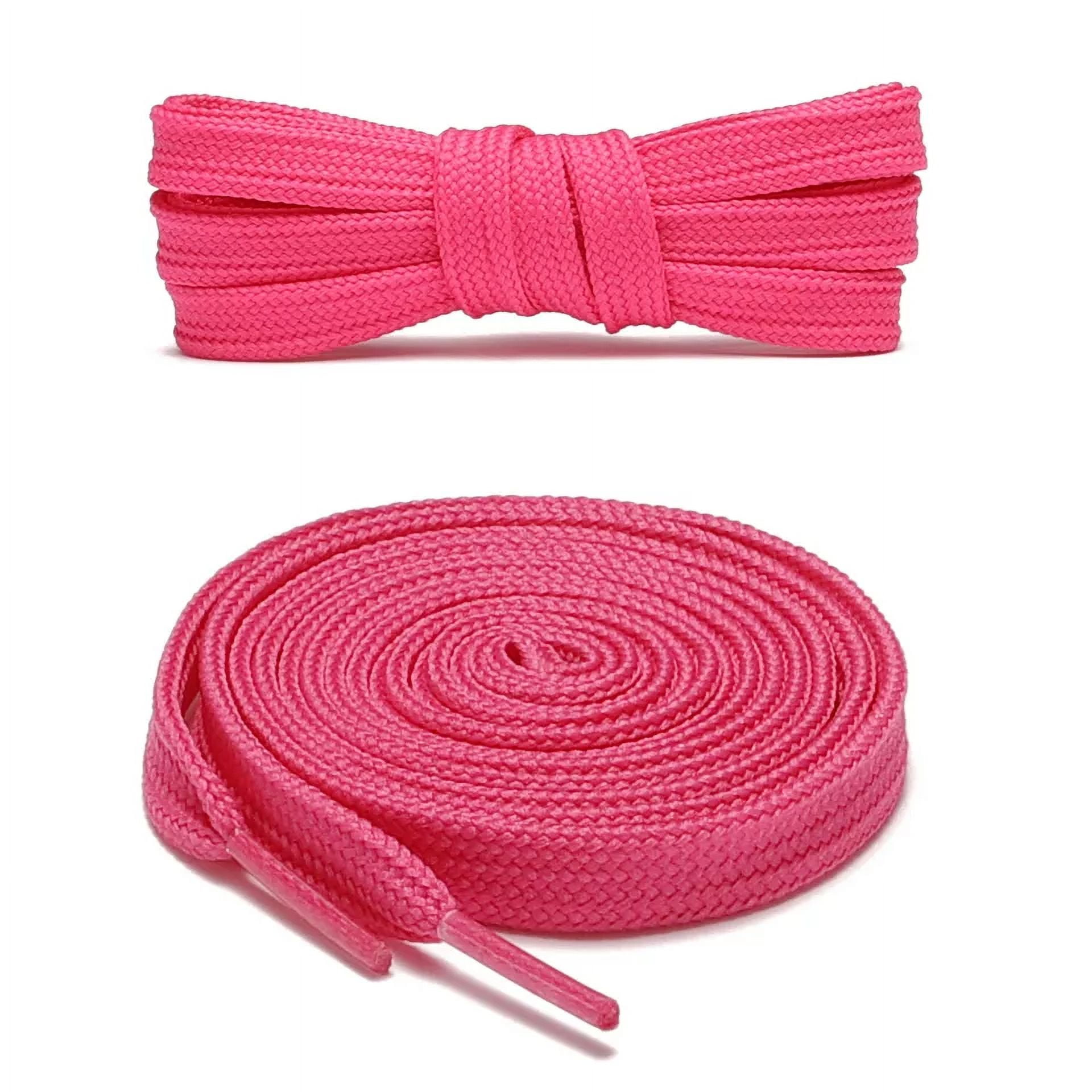 1pair Double Layers Flat Shoe Laces Strings Hot Pink for Sneakers ...