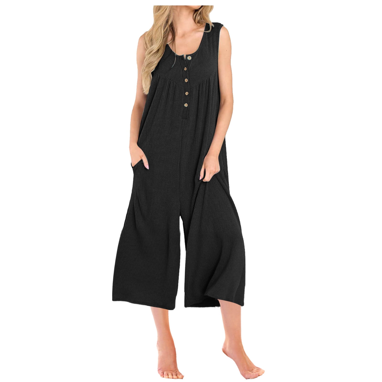 Women's 2024 Summer Short Jumpsuit Sleeveless Knit Sweater Rompers Sexy ...