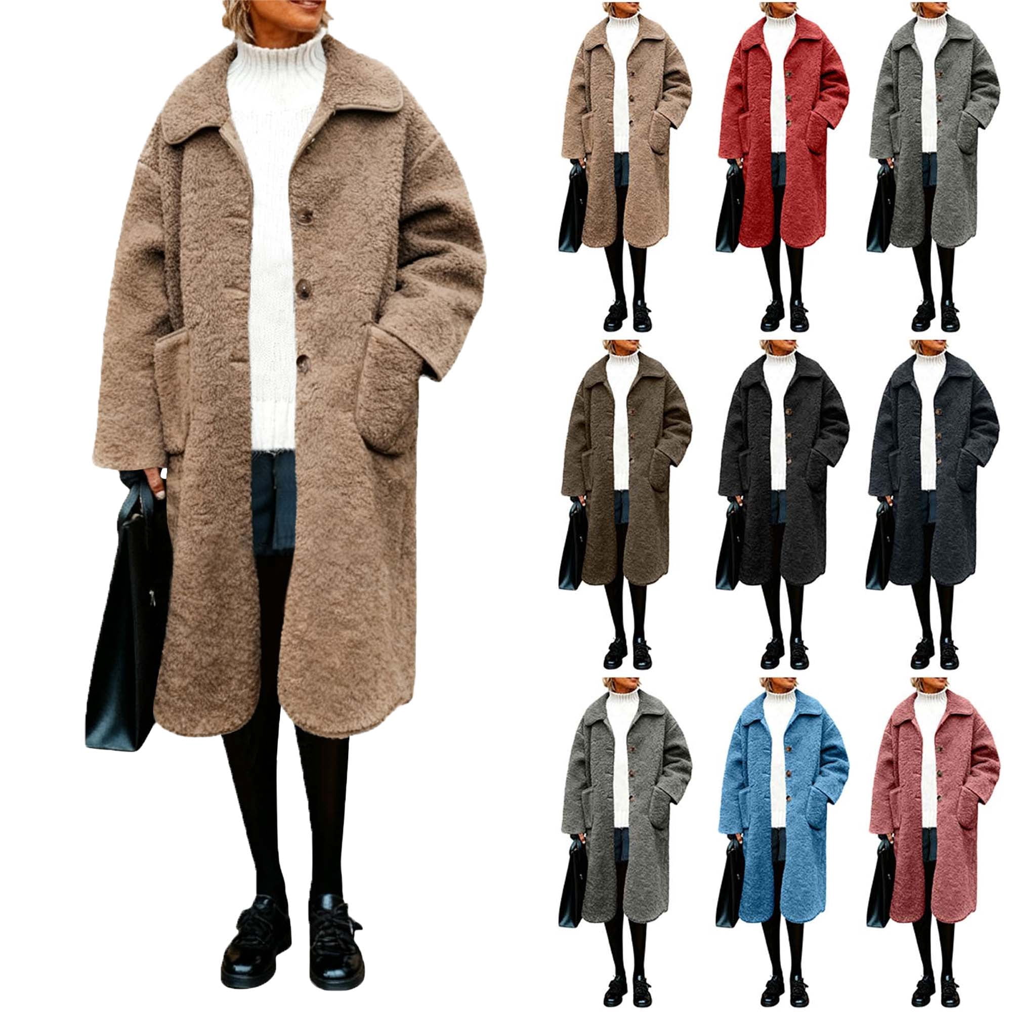 Women's 2025 Winter Fashion Clothes Oversized Shearling Fleece Long ...