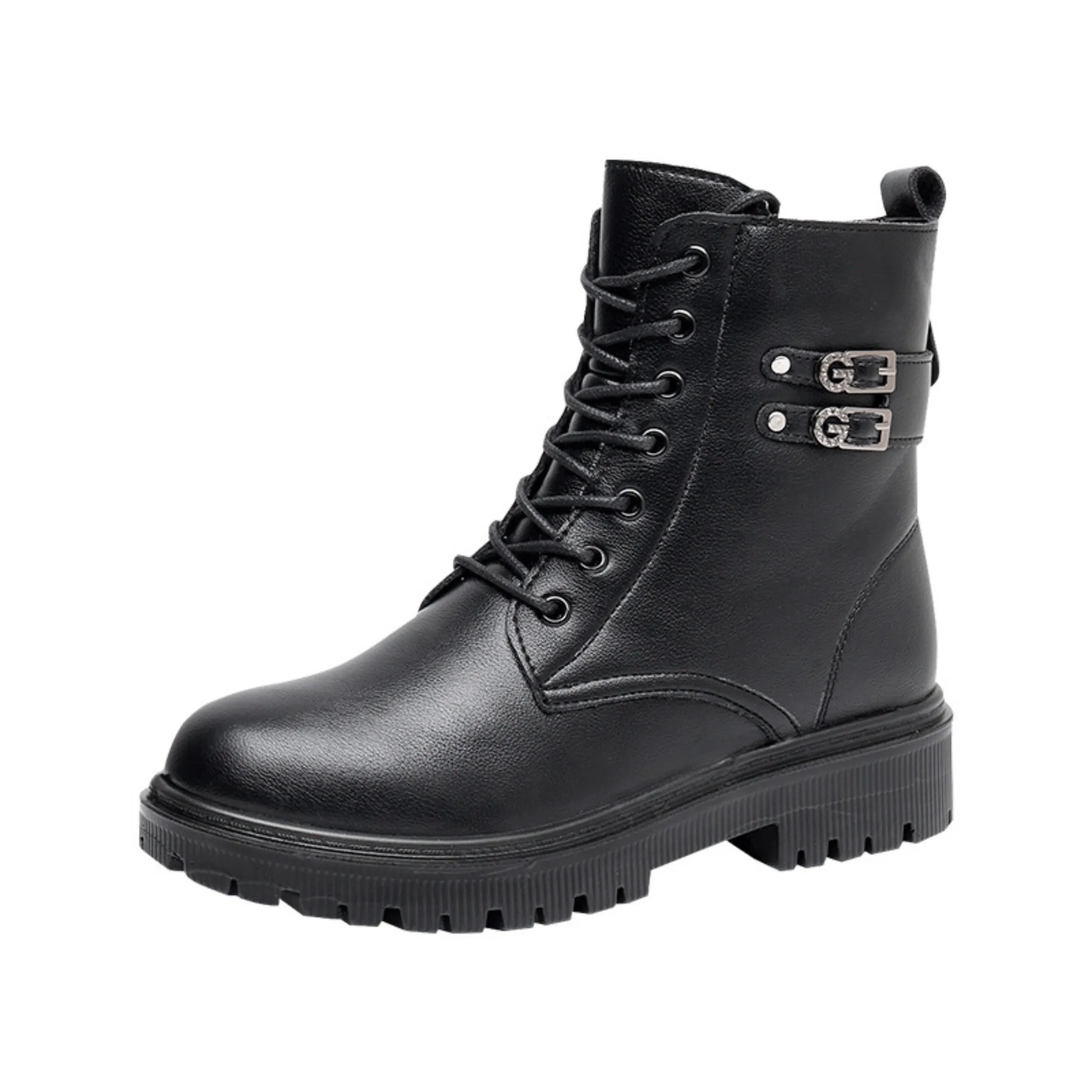 Women's 2025 Winter -Lined Ankle Boots - PU Cover & Warm Fabric Lining ...