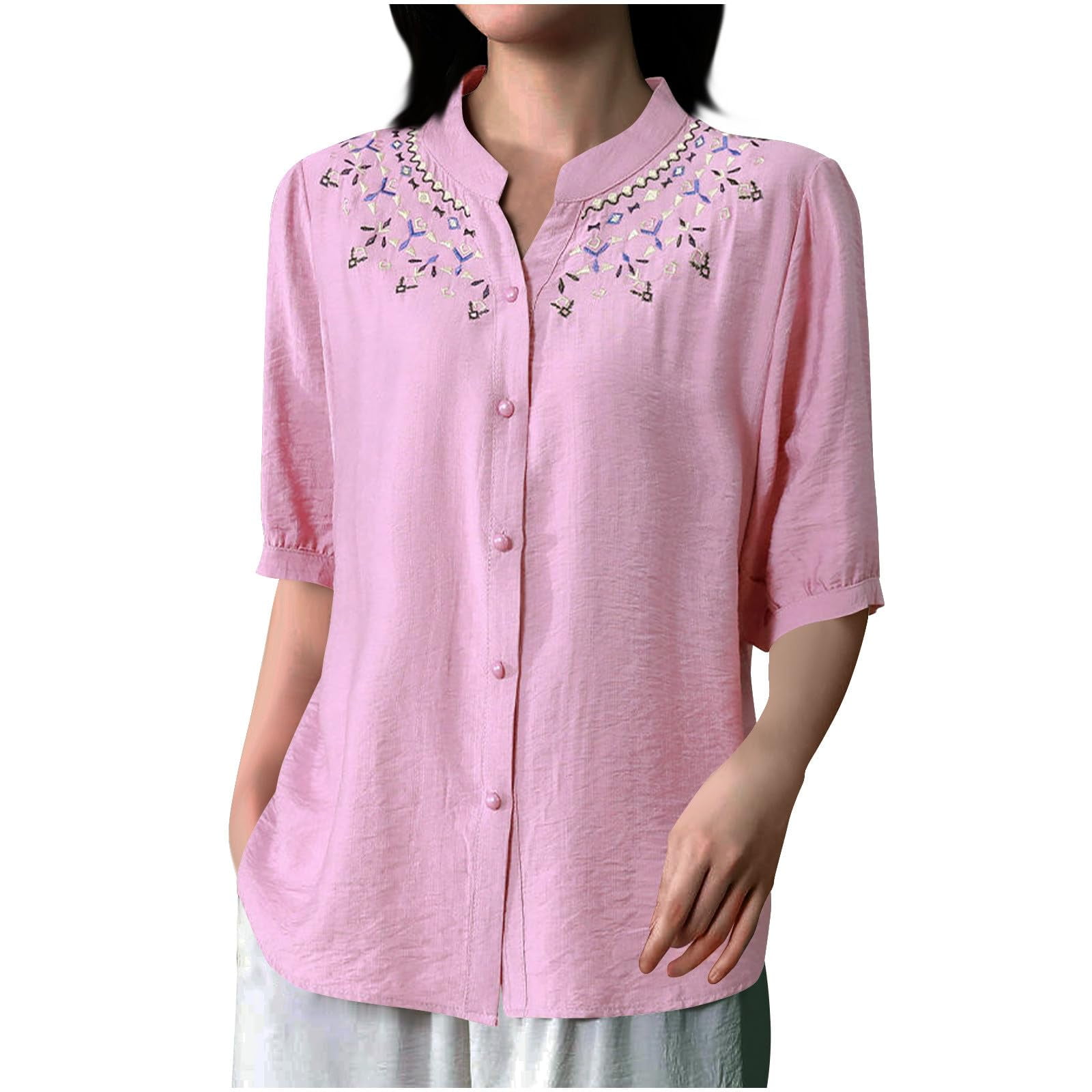 Women's 2026 Fashion Tops 3/4 Sleeve T-Shirts Cute Crewneck Basic ...
