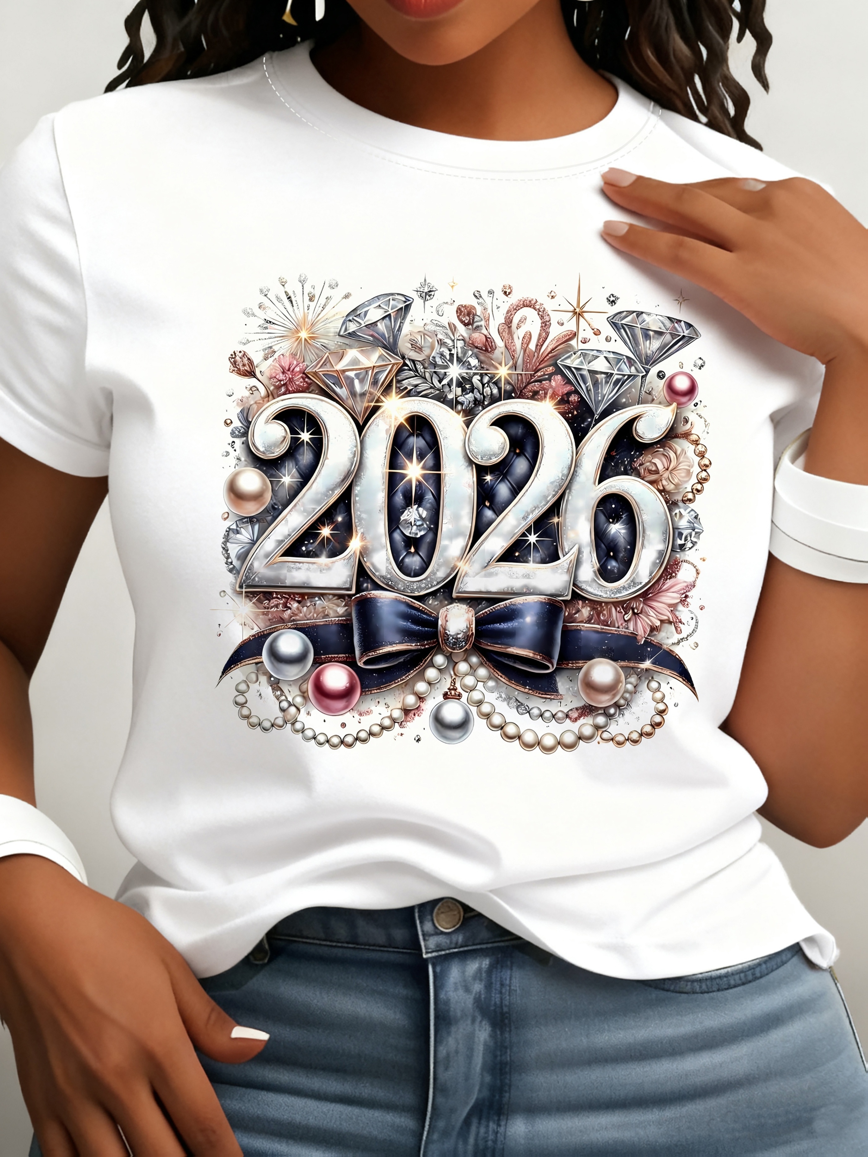 Women's 2026 Happy New Year Tee - Fashionable 2026 Happy New Year ...
