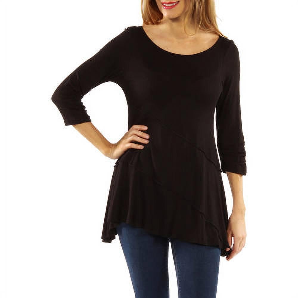24/7 Comfort Apparel women's 3/4 Merrow Stitch Tunic - Walmart.com