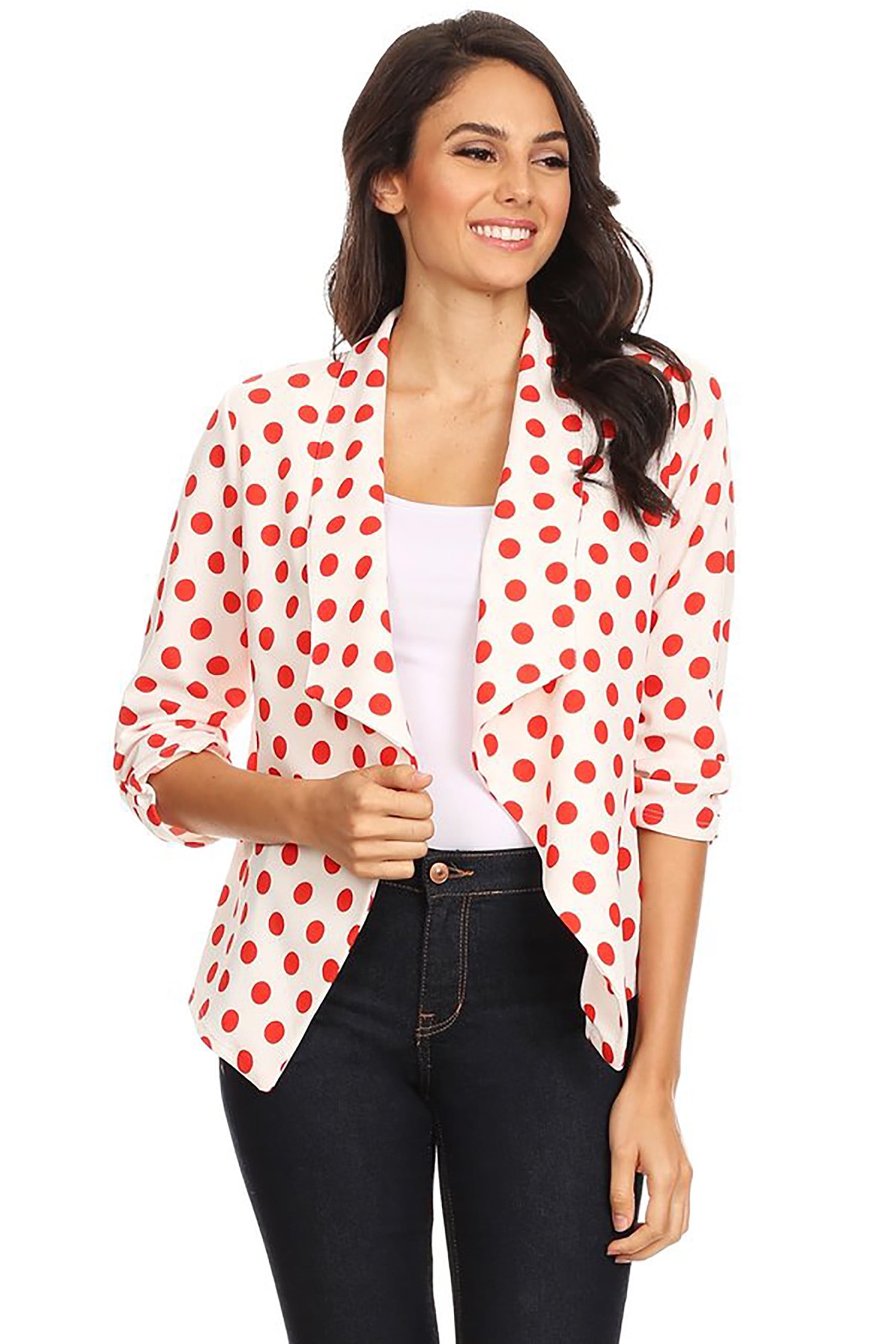 Women's 3/4 Sleeve Open Front Casual Cardigan Blazer Jacket - Walmart.com