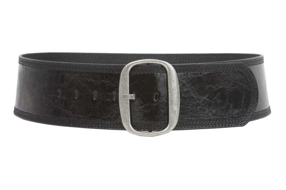 Women's 3" (75 mm) Wide Oval Tone-on-tone Stitching Edged Contour Belt ...