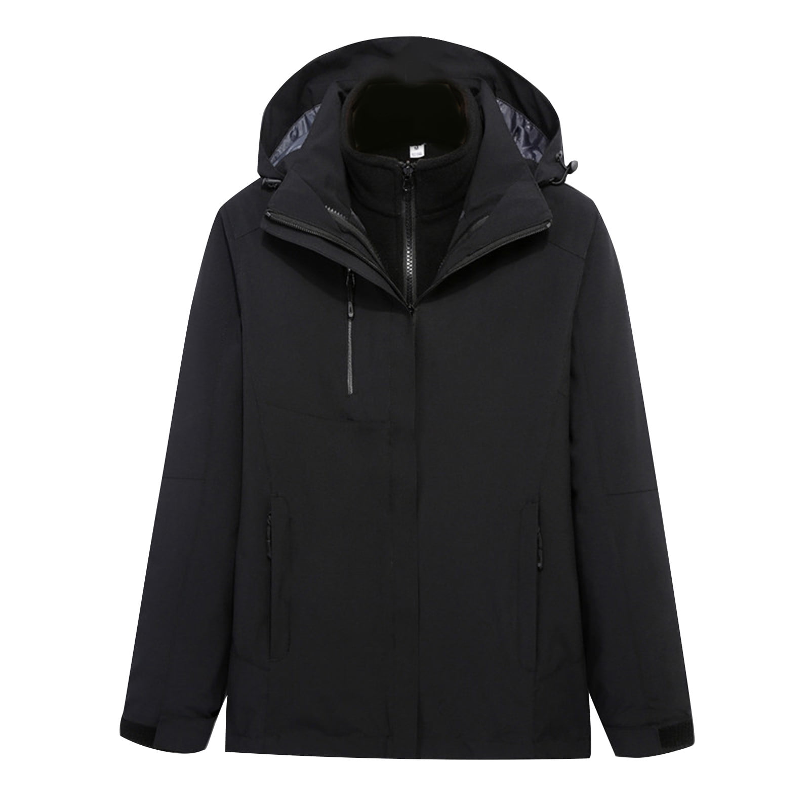 Women's 3 In 1 Waterproof Ski Jacket Detachable Hood Thermal ...