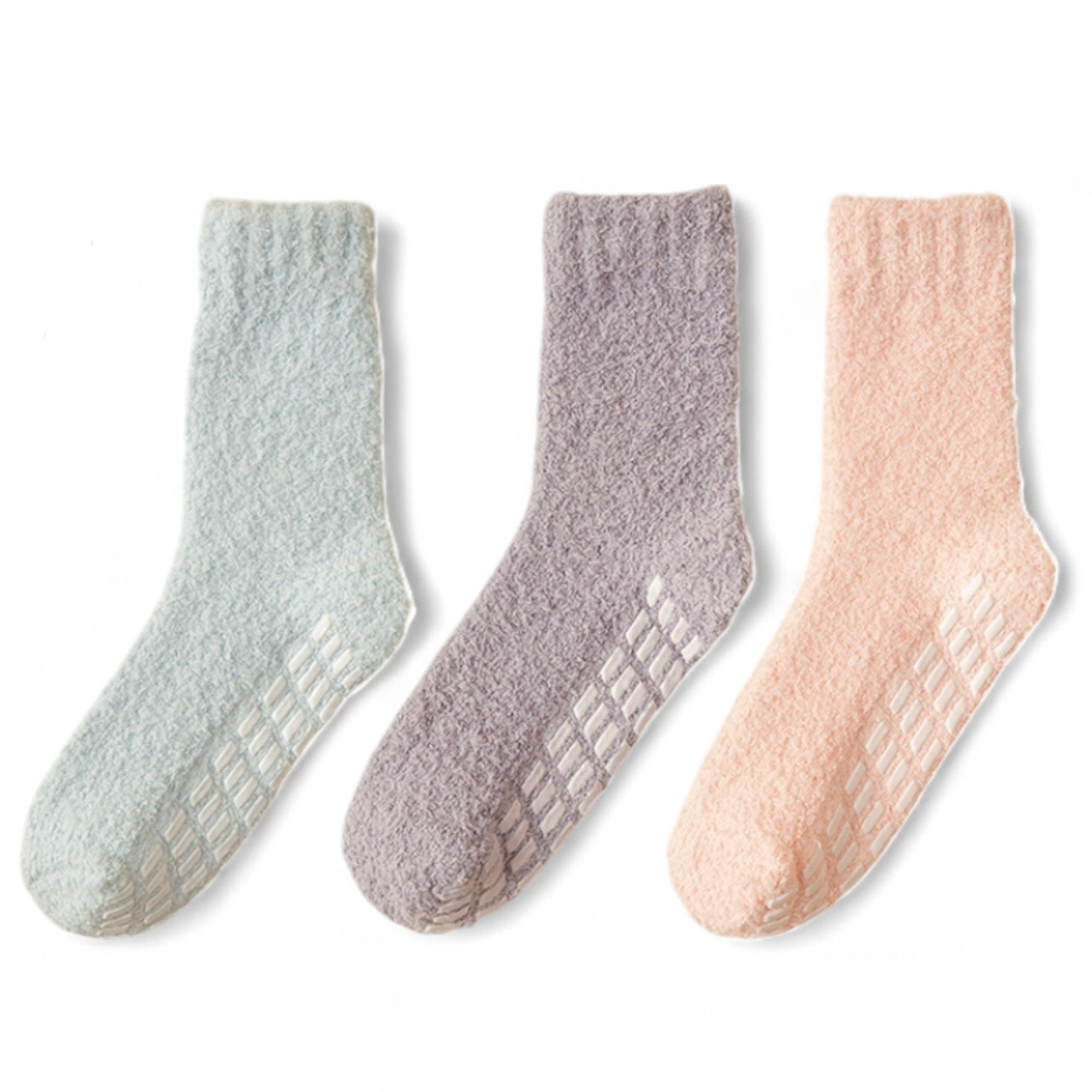 Women's 3-Pack Anti-Slip Fuzzy Grip Socks for Cozy Indoor Comfort ...