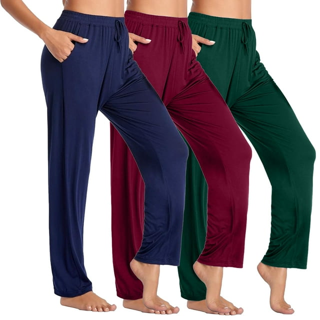 Women's 3-Pack Classic Sleep & Lounge Pants, Loose Fit, Elasticized ...