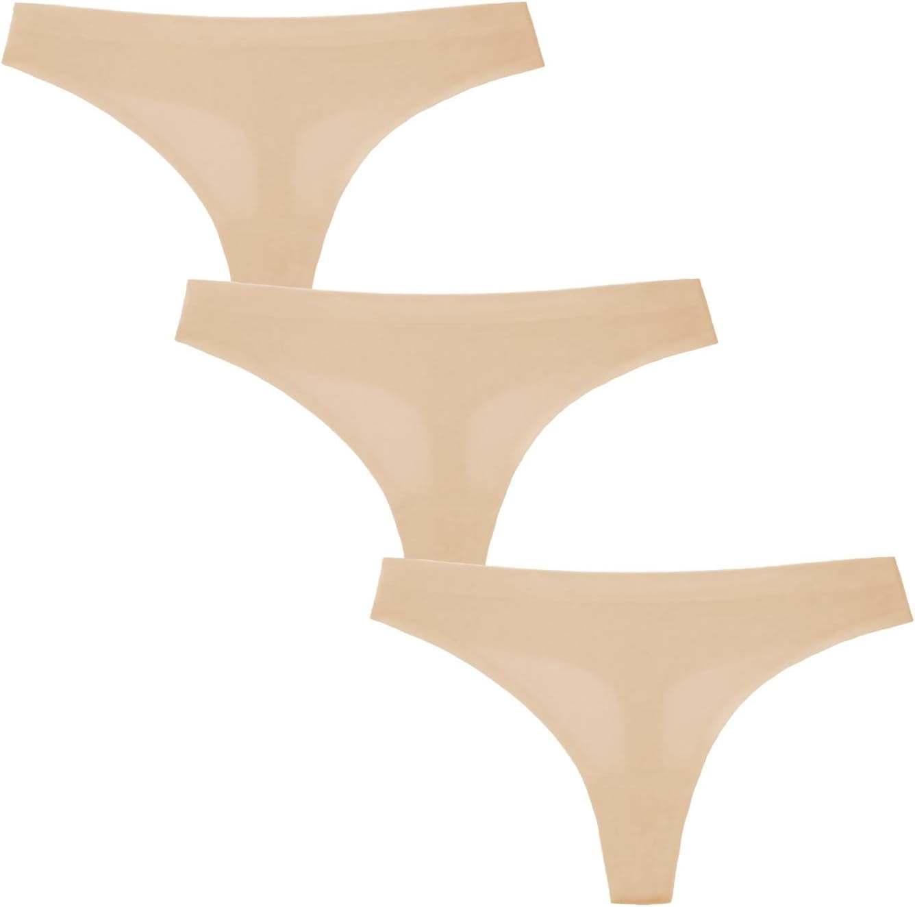 Women’s 3 Pack Seamless Basic Sexy Hot Invisible Underwear Panty Bikini ...