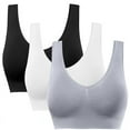 Women's 3 Pack Seamless Comfortable Sports Bra with Removable Pads,Full ...