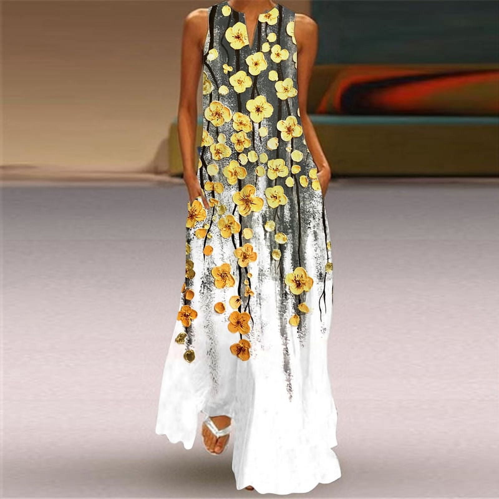 Women's 3D Printed Dresses Summer Ink Painting Art Design Sleeveless V ...