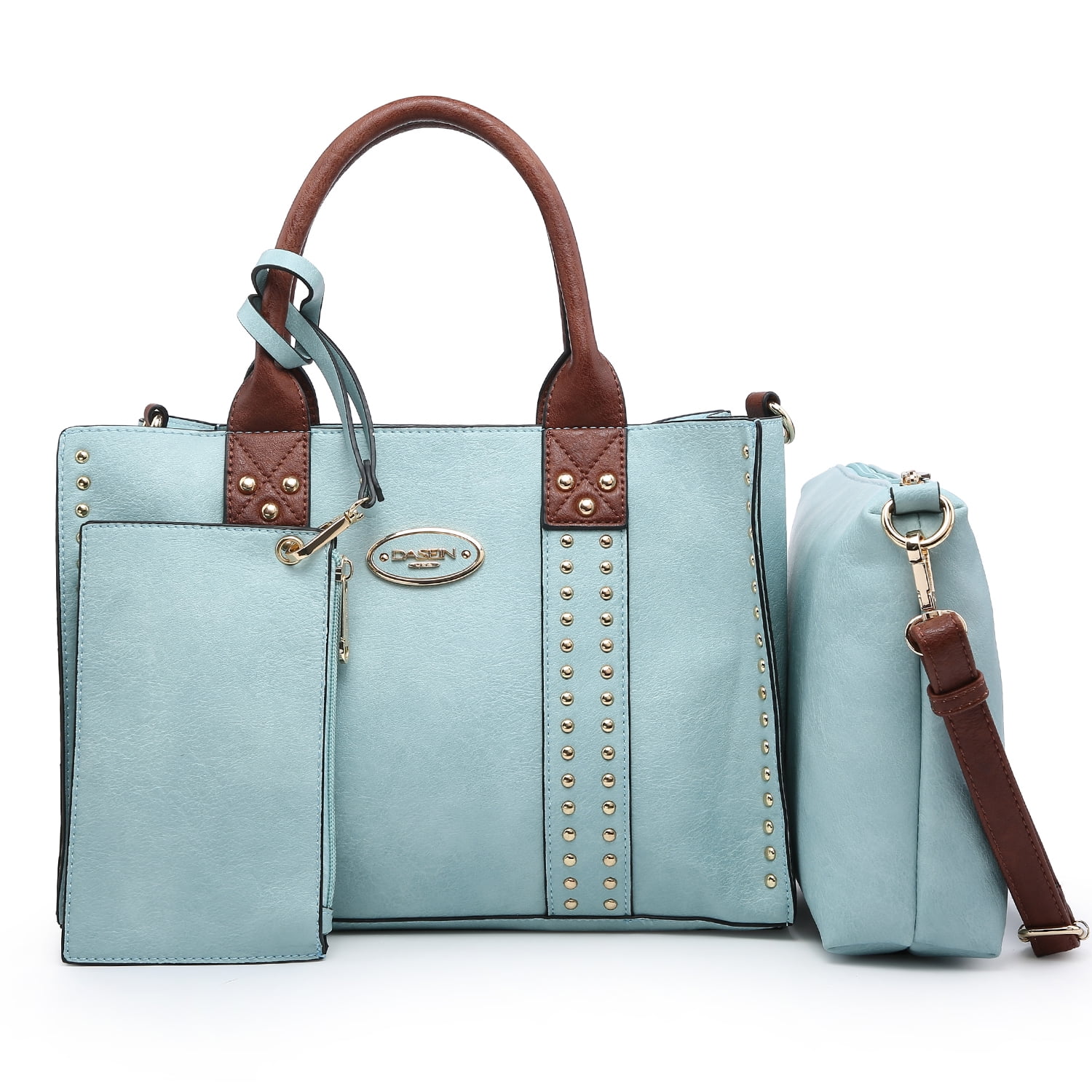 Dasein Women's Faux Leather 3Pcs Purse Handbag Set with Organizer and ...