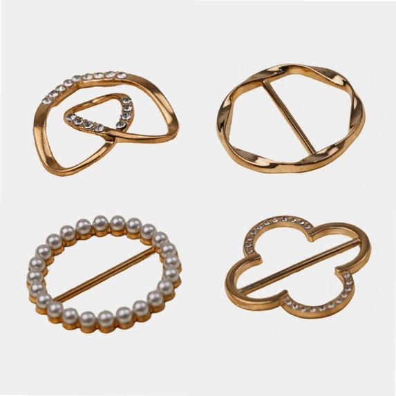Women's 4 Counts Fashion Metal Shirt Clips Ties Clips T Shirt Side ...