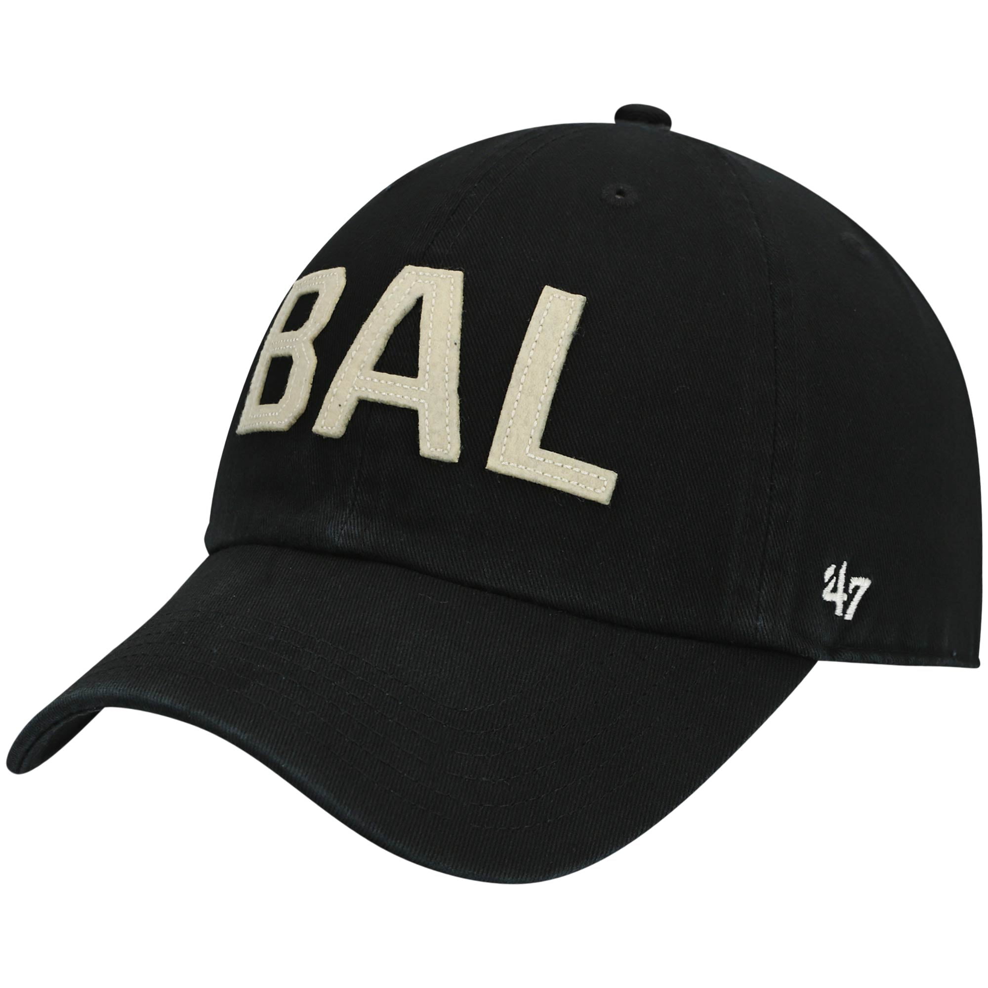 Women's '47 Black Baltimore Ravens Finley Clean Up Adjustable Hat ...