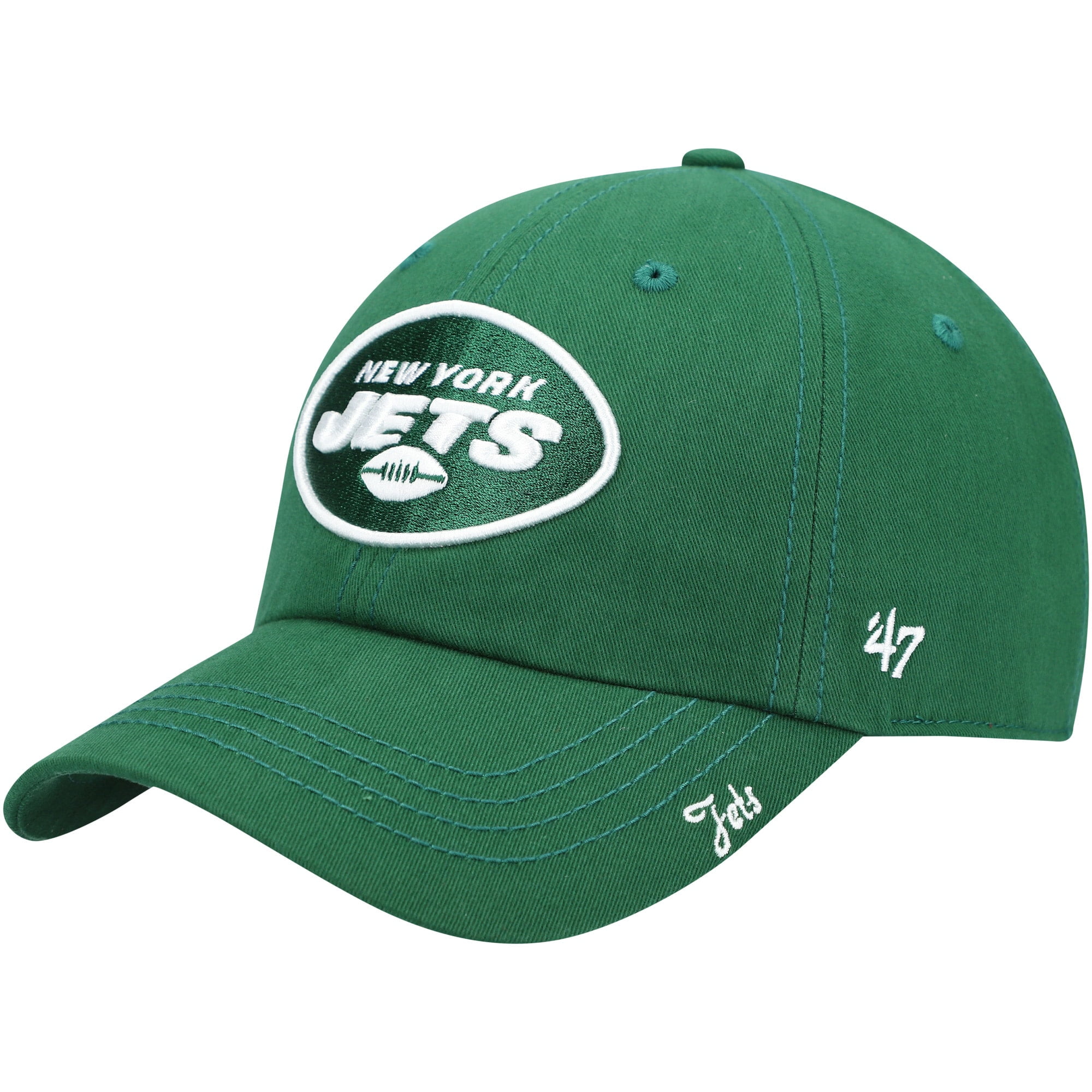 Women's '47 Green New York Jets Miata Clean Up Primary Adjustable Hat ...