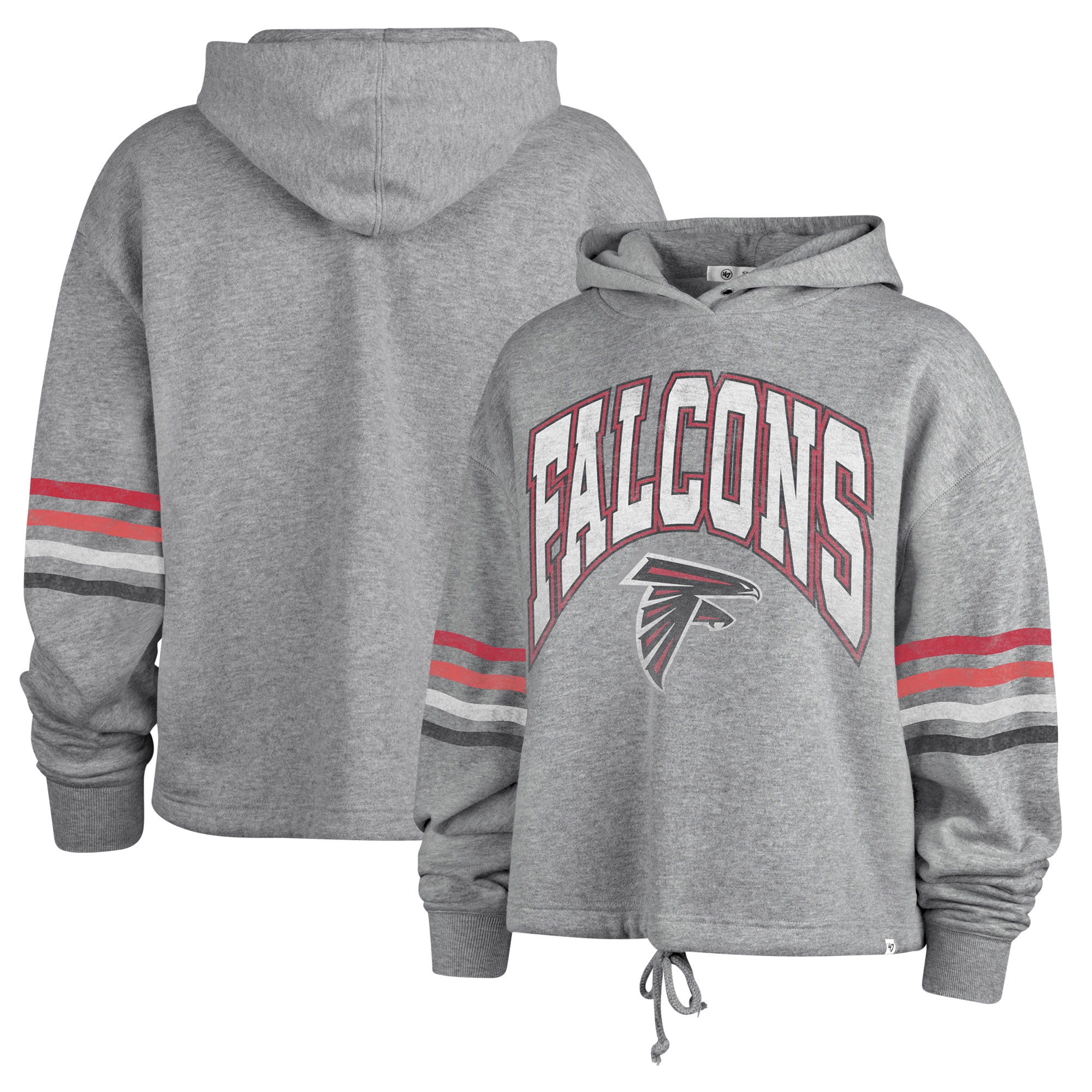 Women's '47 Heather Gray Atlanta Falcons Upland Bennett Pullover Hoodie ...