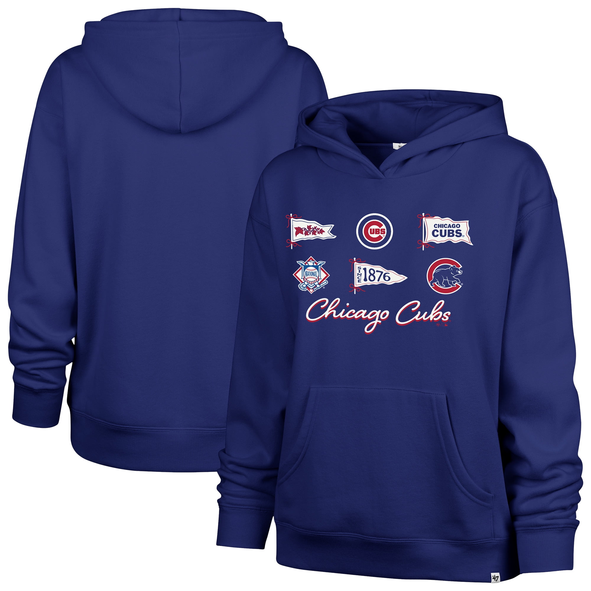 Women's '47 Royal Chicago Cubs Bow & Banners Naomi Hoodie - Walmart.com