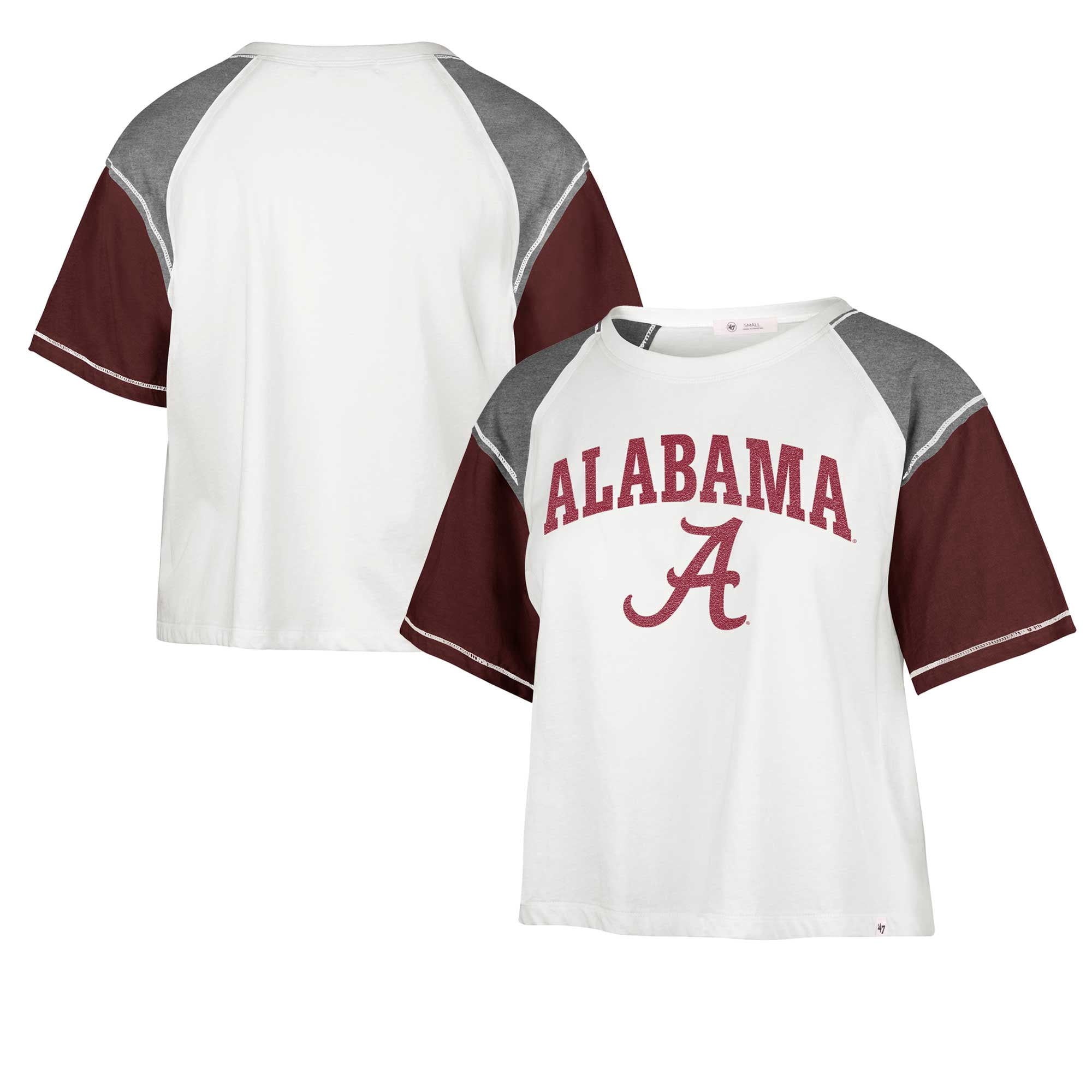Women's '47 White Alabama Crimson Tide Serenity Gia Cropped T-Shirt ...