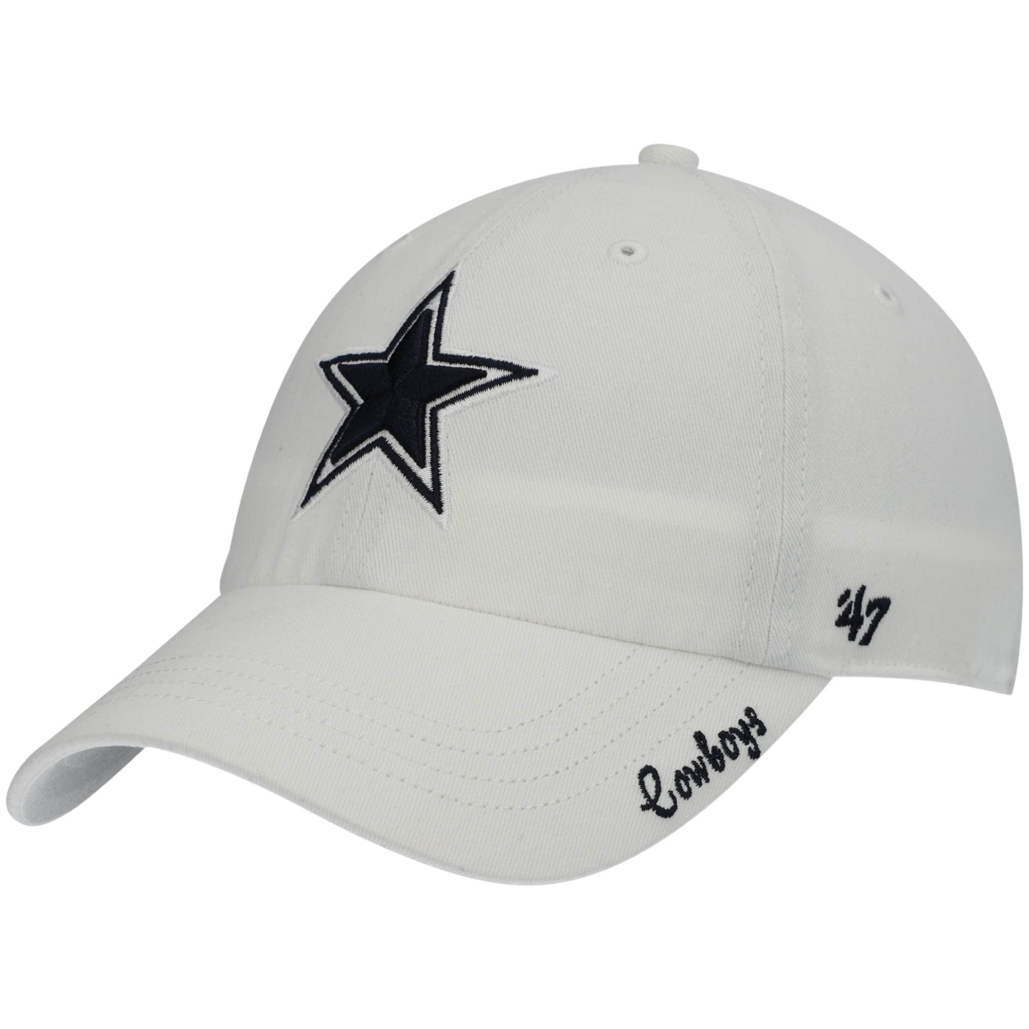 Women's '47 White Dallas Cowboys Miata Clean Up Adjustable Hat ...