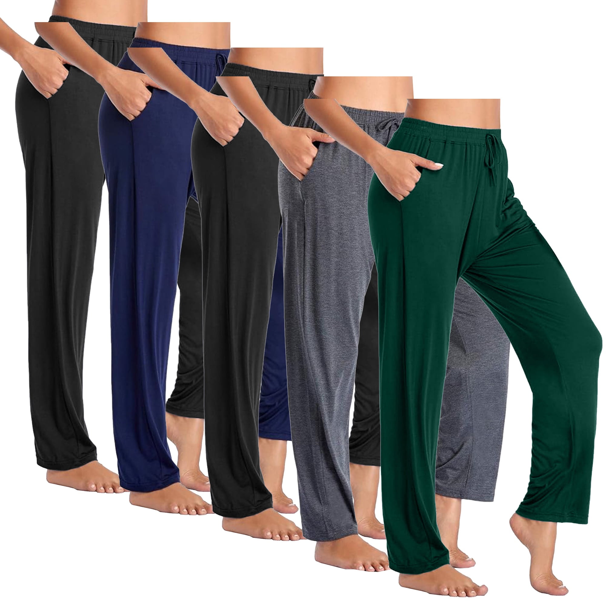 Women's 5-Pack Loose Fit Classic Lounge Pants (Sizes, S-3XL) - Walmart.com