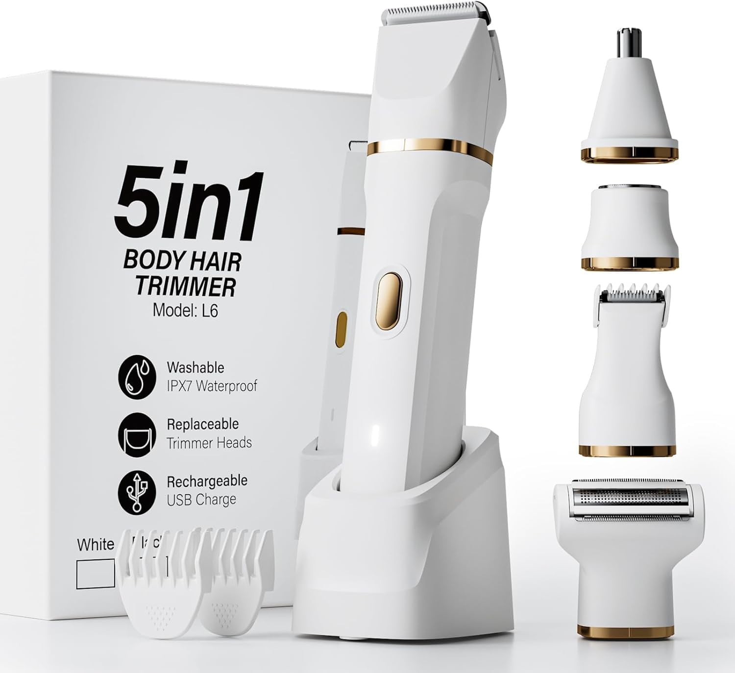 huizhi Women's Electric Razor, Rechargeable Bikini Trimmer ...