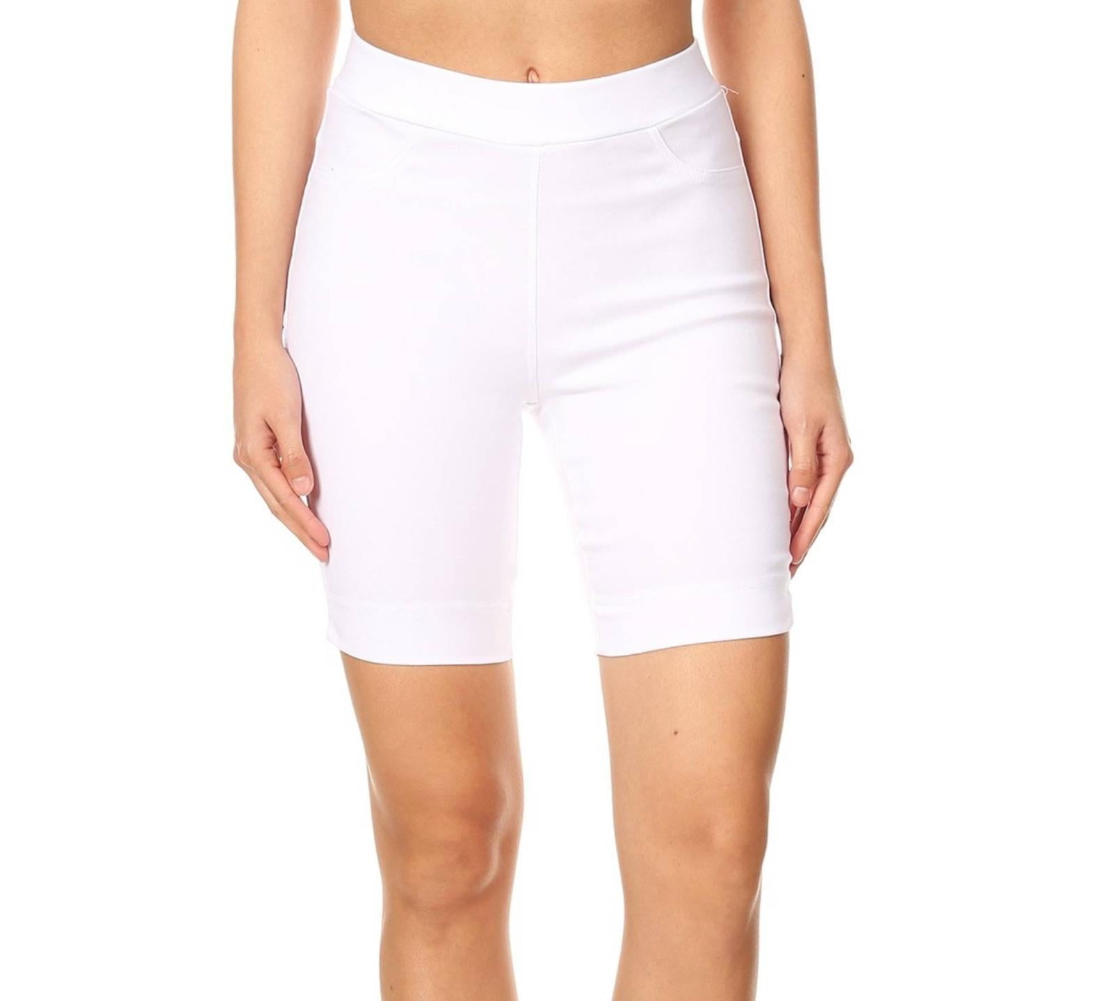 Women's 9" Bermuda Shorts Jean Style Pull On Cotton Blended Stretch ...