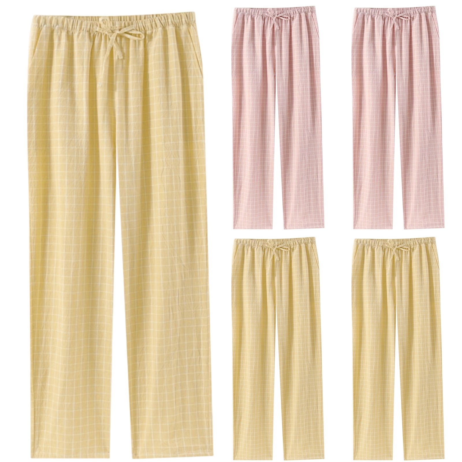 Women's 98% Cotton Loose Fit Pajama Pants, Elastic Waist with ...
