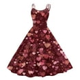 Women's A-line Dress Casual Fashion Valentine's Day Heart Print Off ...