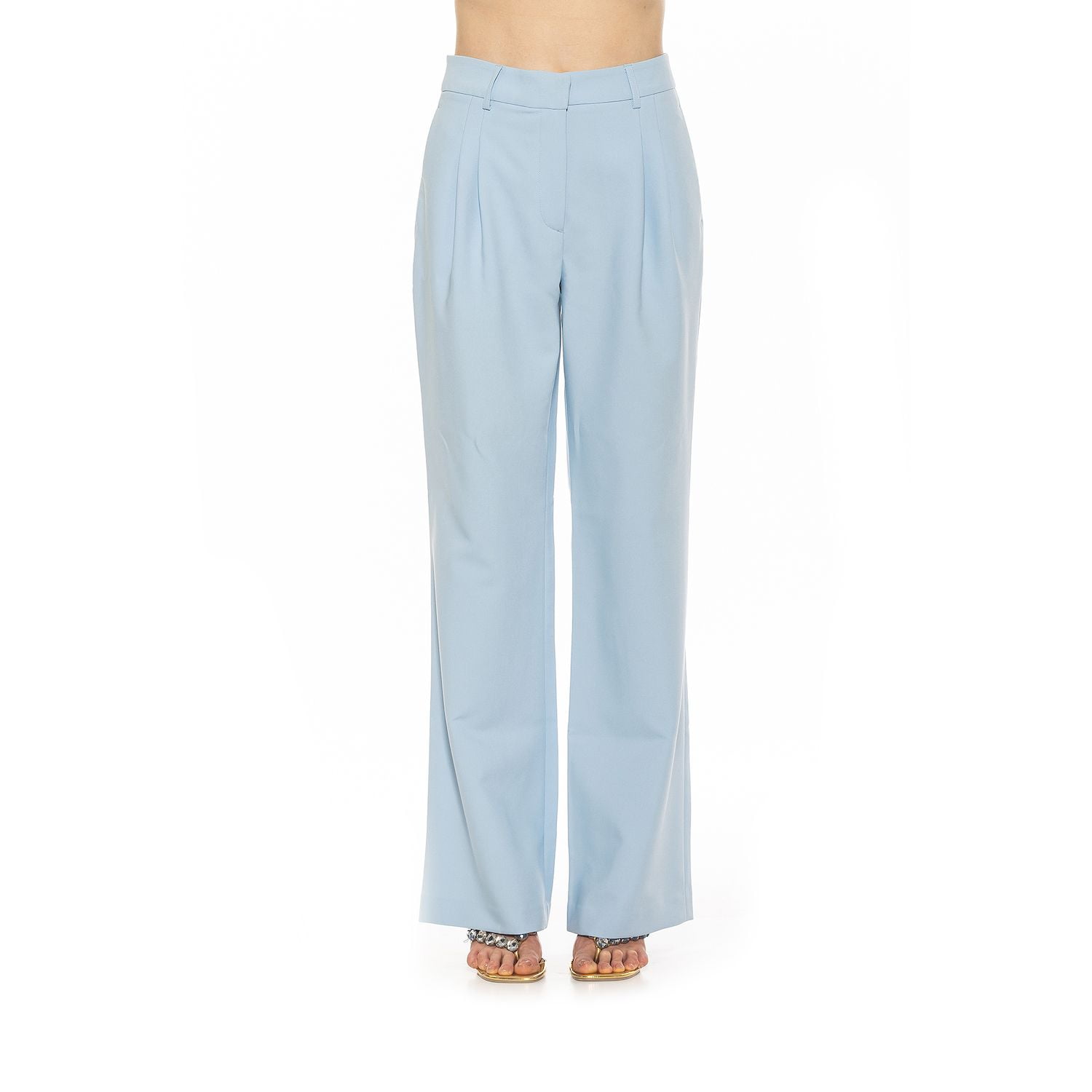 Women's ALEXIA ADMOR Ellie Wide Leg Pleated Pants Color: Halogen Blue ...